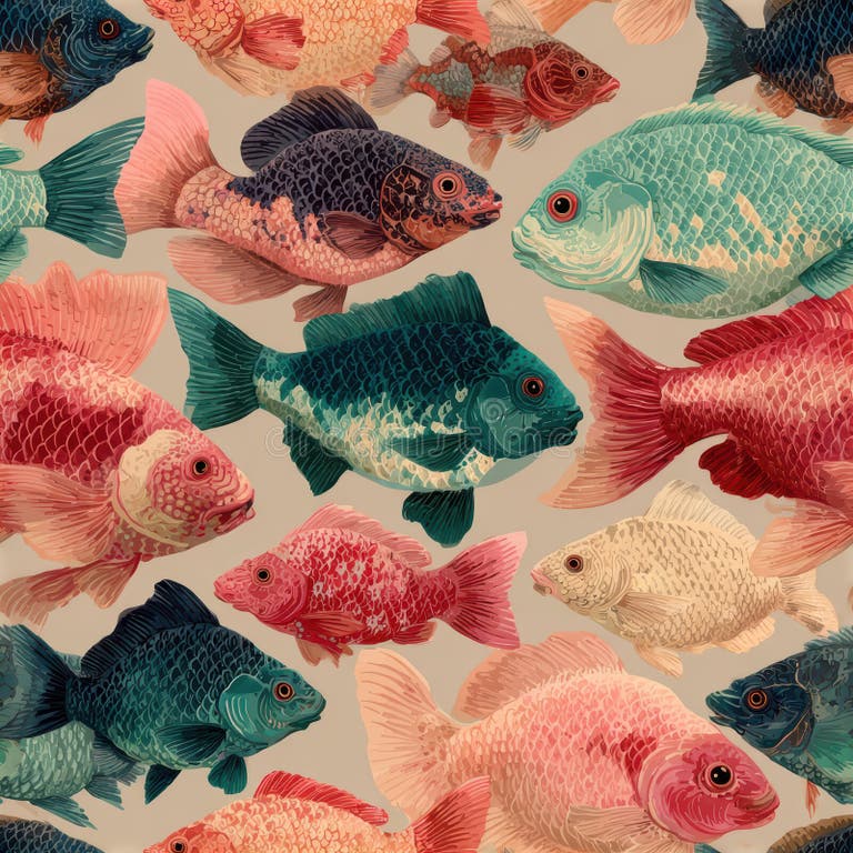 Colorful Artistic Fish Pattern Background for Creative Projects Stock ...