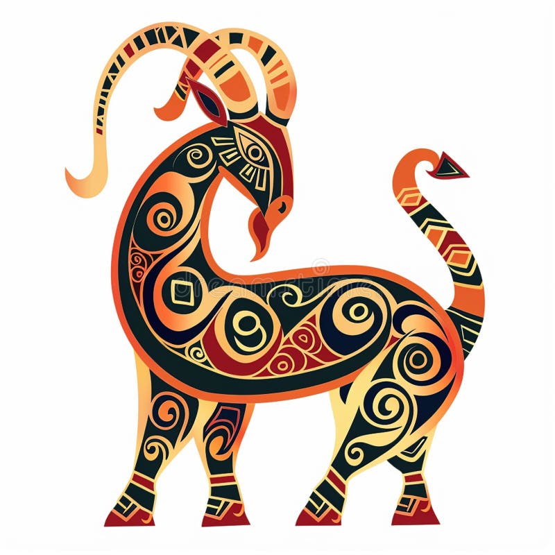 Colorful Artistic Goat Design for Creative Projects Stock Illustration ...