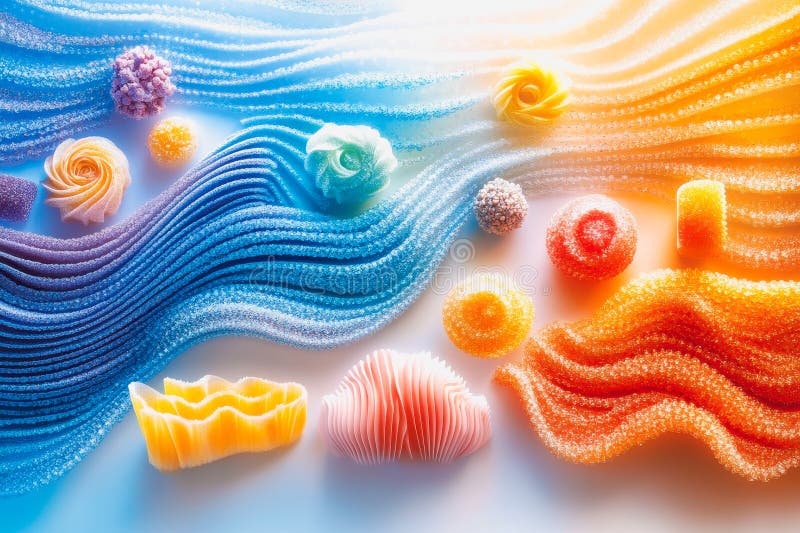 Colorful Artistic Overhead Display of Various Textures Stock Photo ...