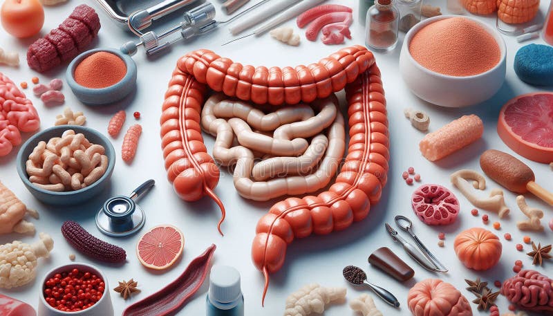 Colorful Artistic Representation of Digestive System Stock Illustration ...