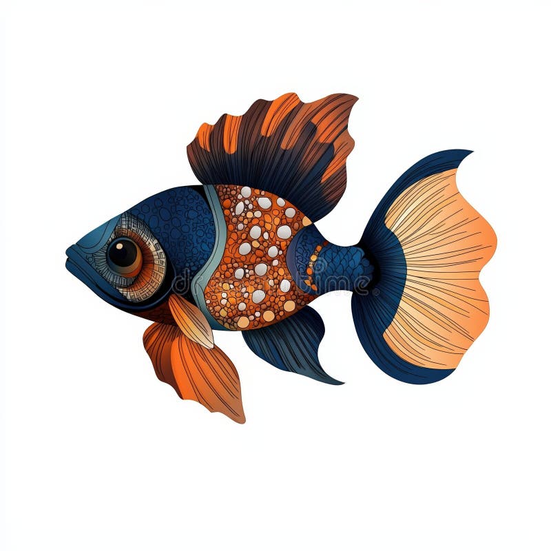 Colorful Artistic Representation of a Fish with Unique Patterns and ...