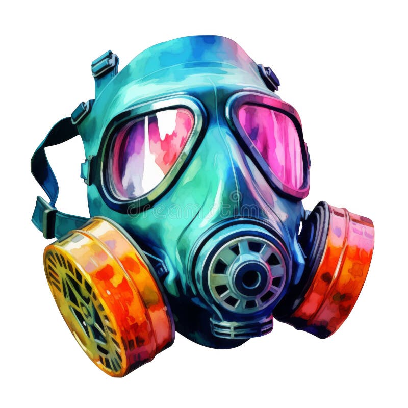 A Colorful and Artistic Representation of a Gas Mask Stock Photo ...