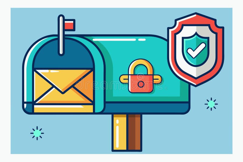 A Colorful Artistic Representation of a Secure Mailbox Featuring a Lock ...