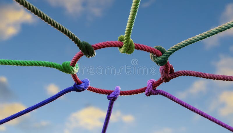 Colorful As Diverse Ropes Connected Together Stock Image - Image of ...