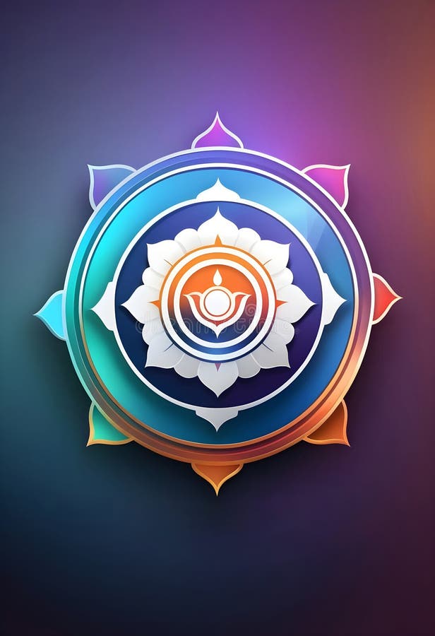 A Colorful Ashoka Chakra Design with a White Star on the Top of it ...