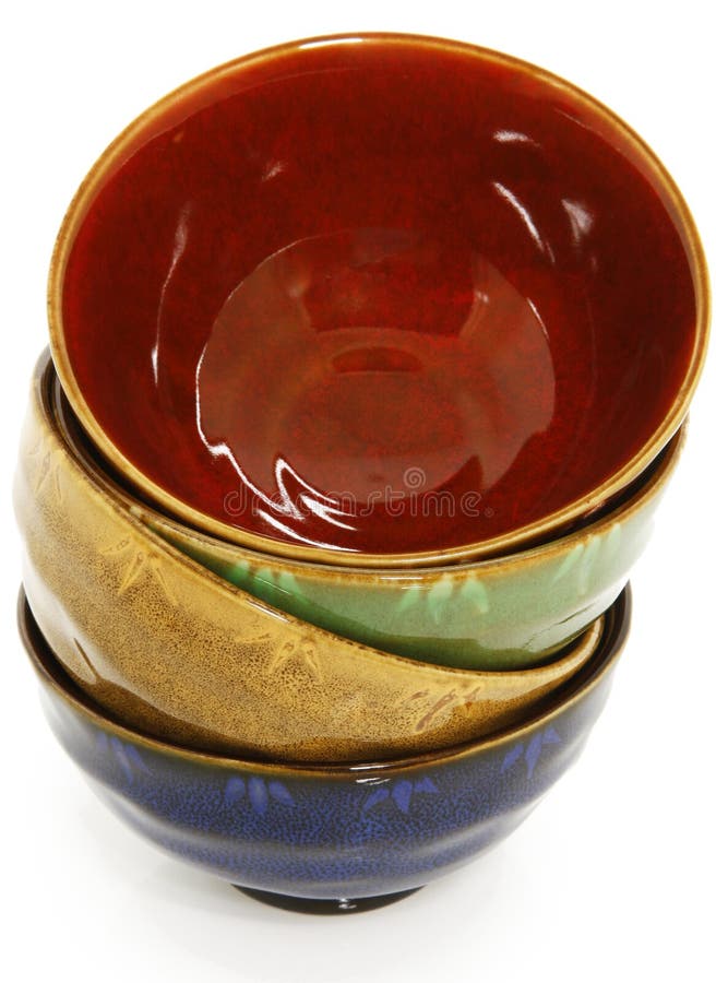 Colorful Asian Ceramic Bowls Stock Image - Image of green, colorful ...