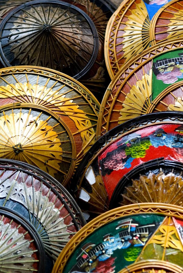 Colorful Asian Hats stock image. Image of traditional - 4369083