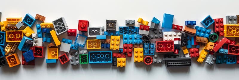 Colorful, Assorted Childrens Toy Plastic Building Blocks Scattered on ...