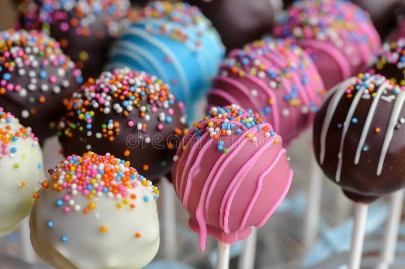 Colorful Assorted Chocolate Cake Pops Stock Photo - Image of delicious ...