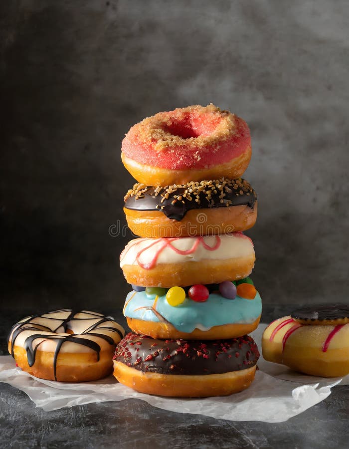 Colorful assorted donut stock illustration. Illustration of cake ...