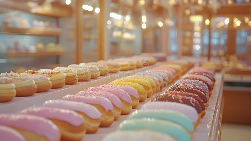Colorful Assorted Donuts Displayed Shelf Bakery Stock Photos - Free ...