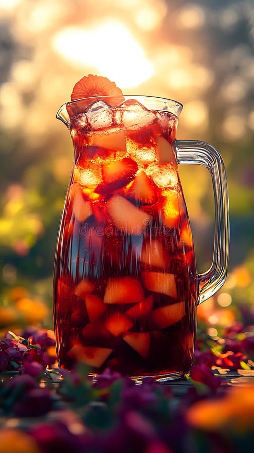 Colorful Assorted Fruit Jars with Freshly Bottled Juice on Display ...