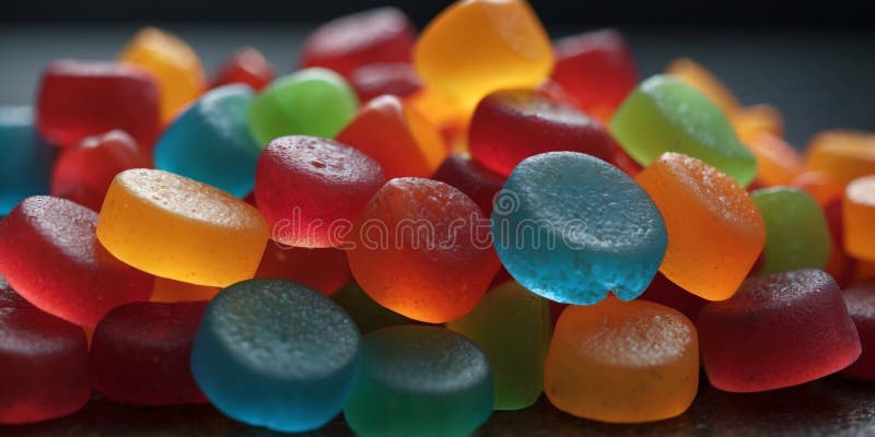 Colorful Assorted Gummy Candies Bright Fruit Flavors Snack. Stock Photo ...