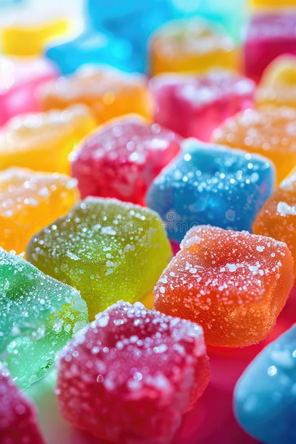 Colorful Assorted Sugar-Coated Jelly Candies Closeup Stock Photo ...