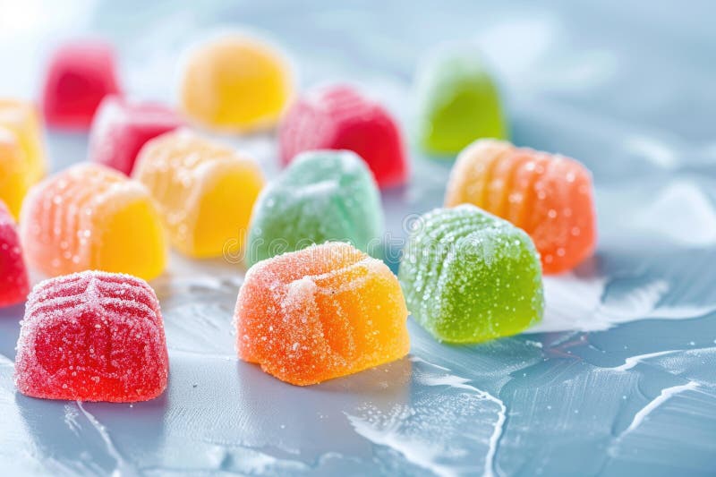 Colorful Assorted Sugar-Coated Jelly Candies Closeup Stock Image ...