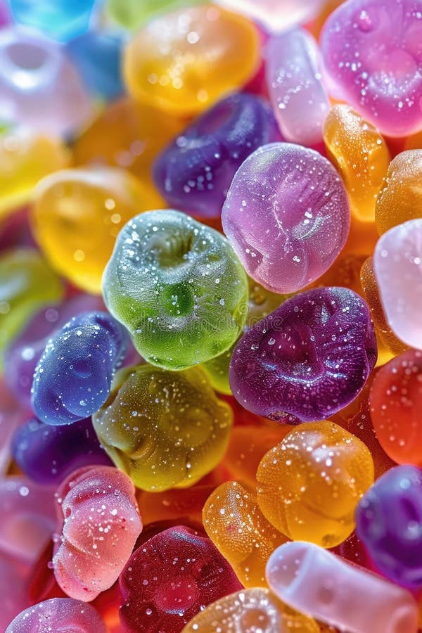 Colorful Assorted Sugar-Coated Jelly Candies Closeup Stock Photo ...