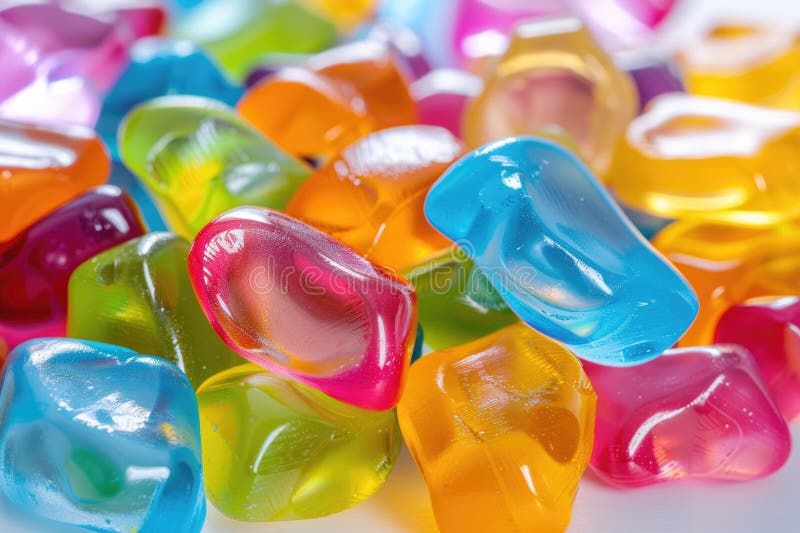Colorful Assorted Sugar-Coated Jelly Candies Closeup Stock Image ...