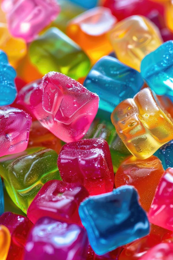 Colorful Assorted Sugar-Coated Jelly Candies Closeup Stock Image ...