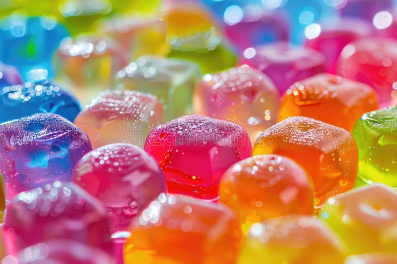 Colorful Assorted Sugar-Coated Jelly Candies Closeup Stock Photo ...