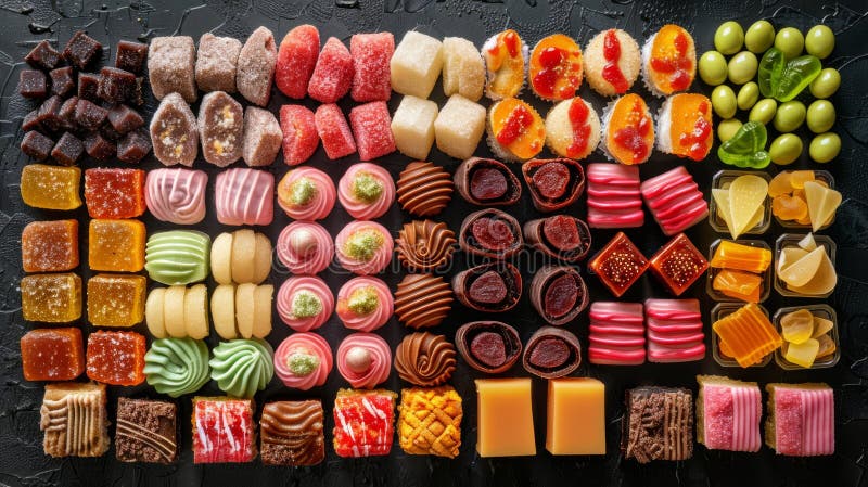 A Colorful Assortment of Assorted Candies and Chocolates Arranged in ...