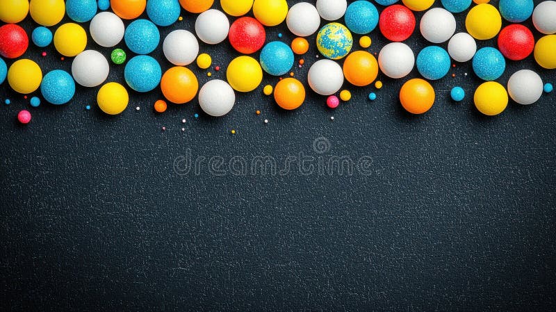 Colorful Assortment of Balls on Dark Textured Background Ideal for ...