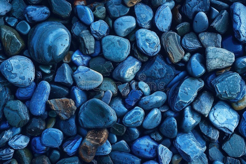 Blue Pebbles Collection stock illustration. Illustration of marble ...