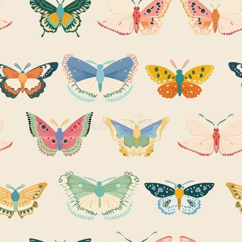 Colorful Assortment of Butterfly Patterns for Springtime Design Stock ...