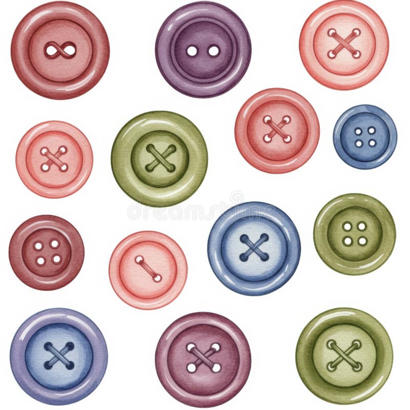 Colorful Assortment of Buttons Seamless Pattern Stock Illustration - Illustration of bright ...