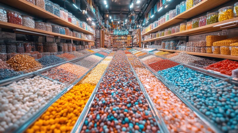 Colorful Assortment of Candies in a Candy Store Stock Illustration ...