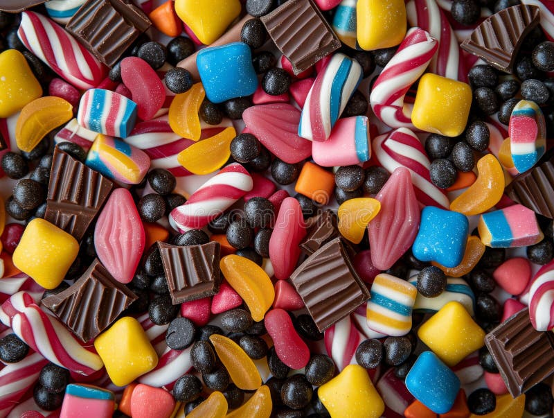 A Colorful Assortment of Candy and Chocolate Bars Stock Illustration ...