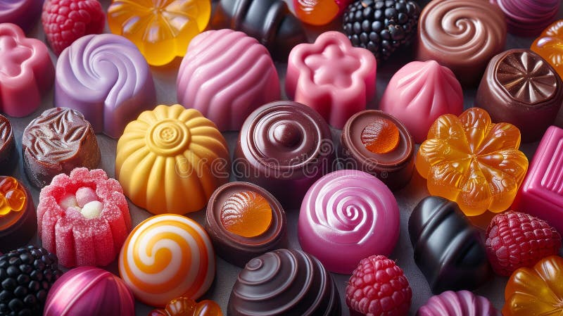 A Colorful Assortment of Candy and Chocolate Bars Stock Illustration ...