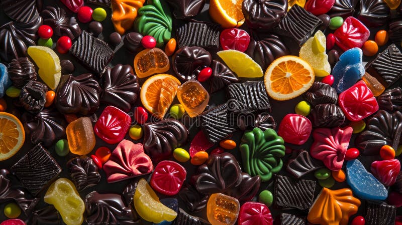 A Colorful Assortment of Candy and Chocolate Bars Stock Illustration ...