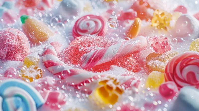 A Colorful Assortment of Candy and Sweets, Including a Pink and White ...