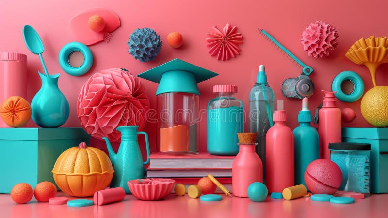 Colorful Assortment of Creative Objects, Generative AI Stock ...