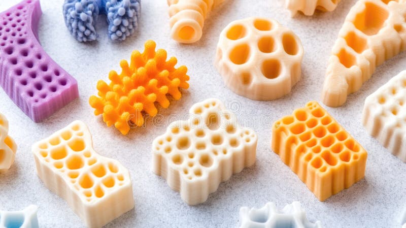 Colorful Assortment of 3d Printed Geometric Shapes and Patterns on ...