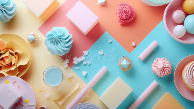 Colorful Assortment of Decorative Items Stock Image - Image of pastel ...