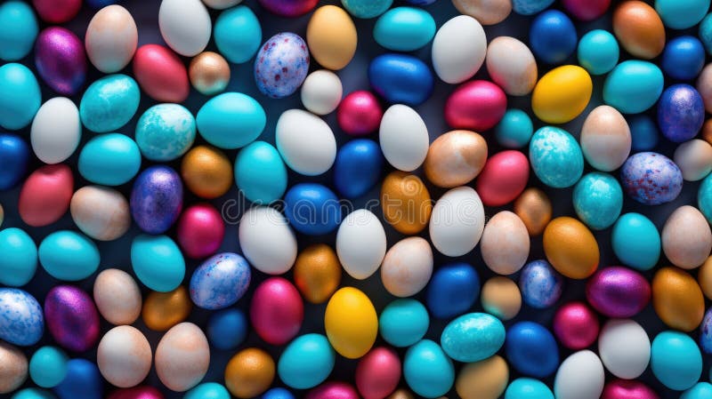 Colorful Assortment of Easter Eggs in Various Patterns and Hues Stock ...