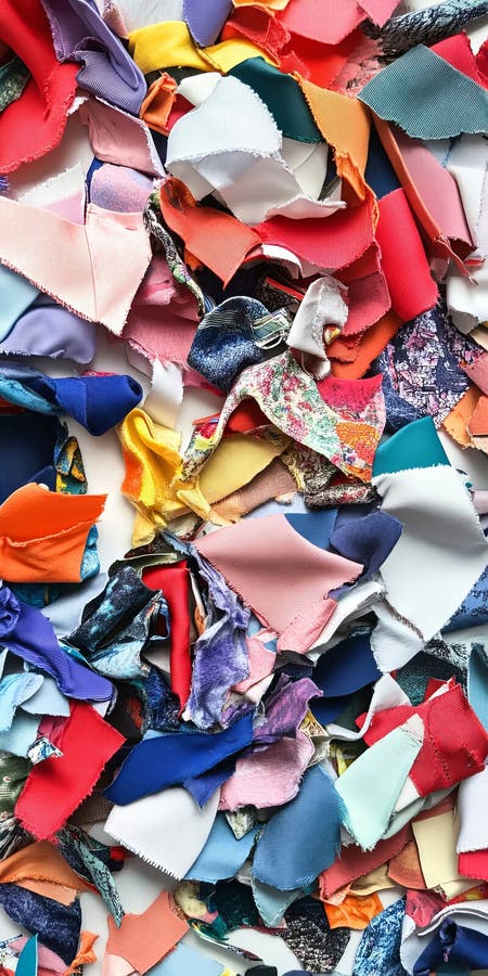 Colorful Assortment of Fabric Scraps in Various Textures and Patterns ...
