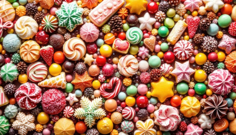 Colorful Assortment of Festive Sweets and Candies Stock Illustration ...