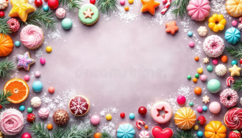 Colorful Assortment of Festive Sweets and Candies Stock Illustration ...