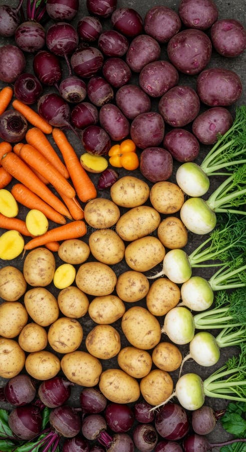 Colorful Assortment of Fresh Root Vegetables Stock Illustration ...