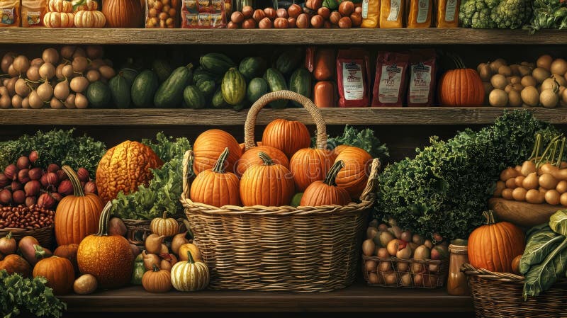 A Colorful Assortment of Fresh Vegetables and Pumpkins on Display at a ...