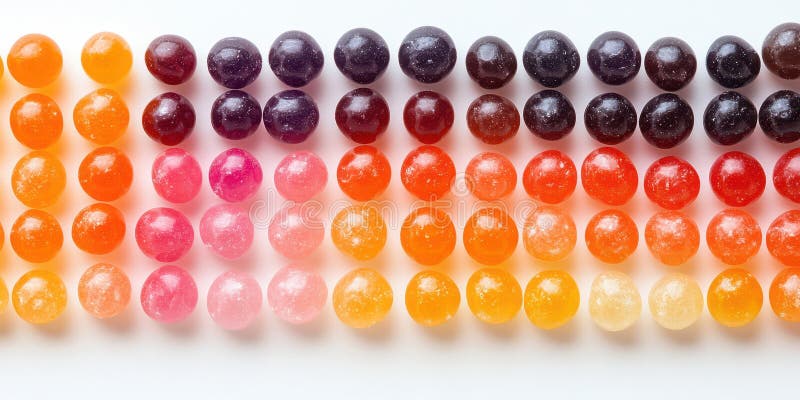 Colorful Assortment of Fruit-flavored Gummies Arranged in a Striking ...