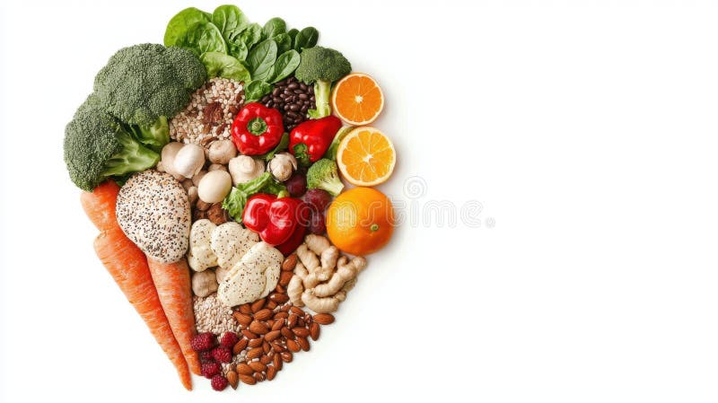 Assortment Fruits Vegetables Arranged White Background Includes Stock ...