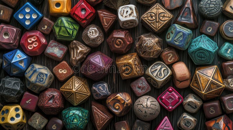 A Colorful Assortment of Gaming Dice Stock Illustration - Illustration ...