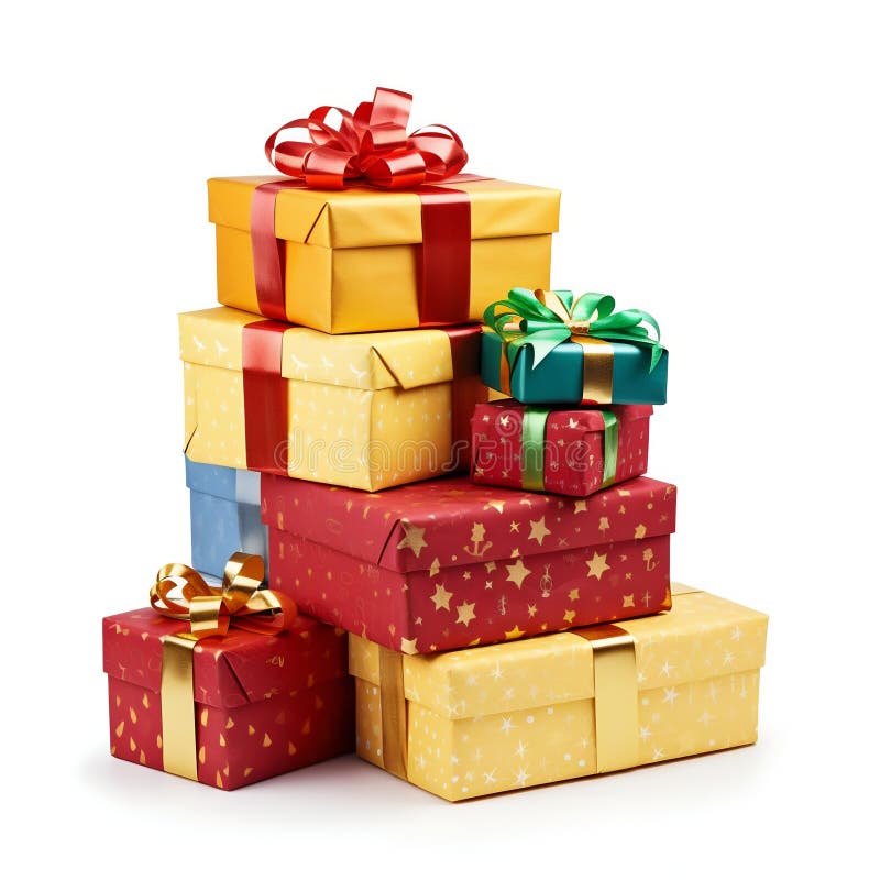 Colorful Assortment of Gift Boxes. Generative Ai Stock Illustration ...