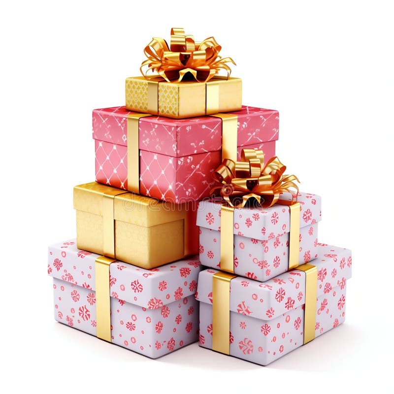 Colorful Assortment of Gift Boxes. Generative Ai Stock Illustration ...