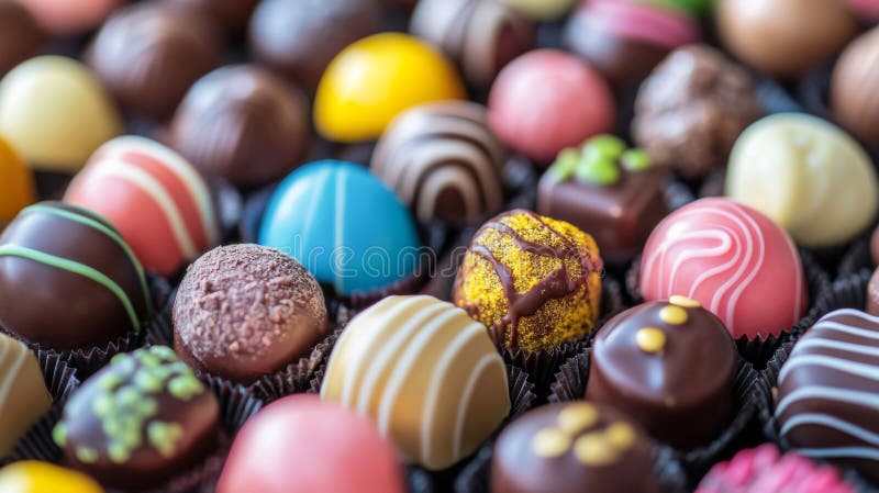 Colorful Assortment of Gourmet Chocolates Stock Illustration ...