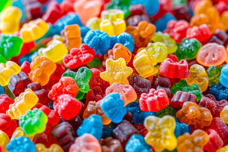 Colorful Assortment of Gummy Candies Stock Illustration - Illustration ...