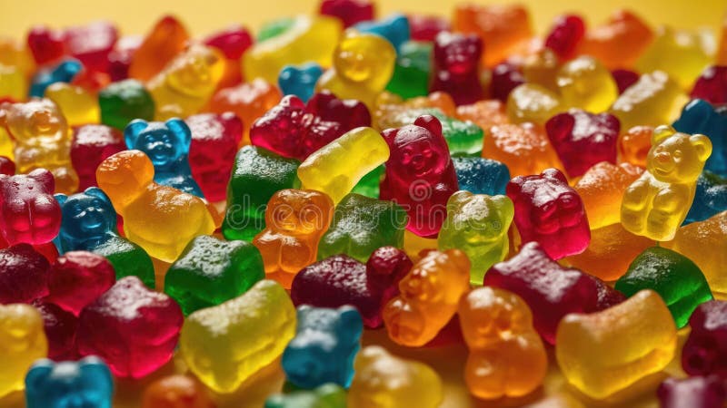 A Colorful Assortment of Gummy Candies in Various Shapes and Sizes ...